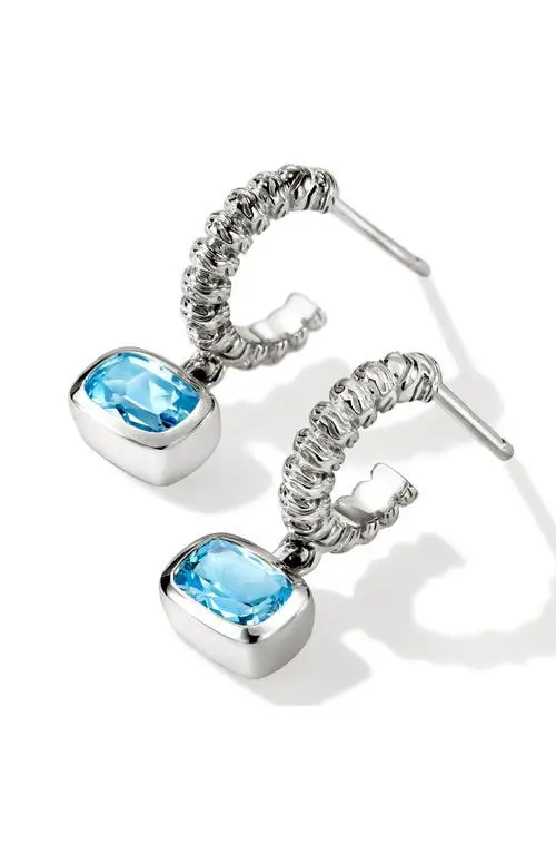 John Hardy Heishi Swiss Blue Topaz Drop Earrings