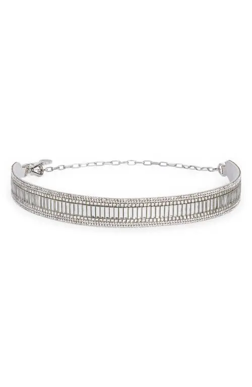 Judith Leiber Baguette Beaded Chain Belt - Silver