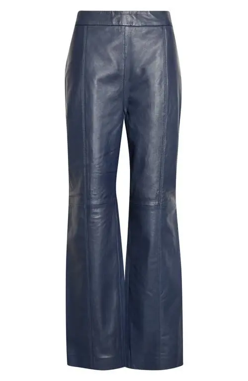 St. John Leather Paneled Boot-cut Trousers