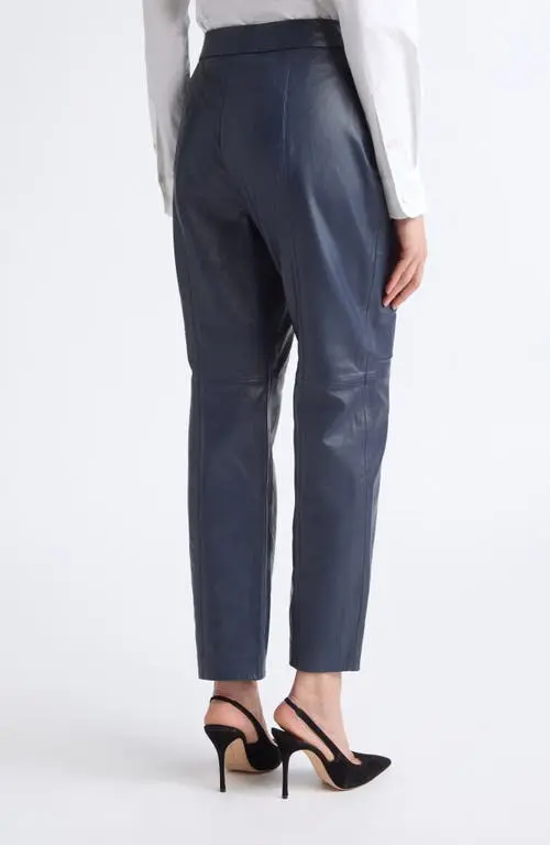 St. John Leather Paneled Boot-cut Trousers