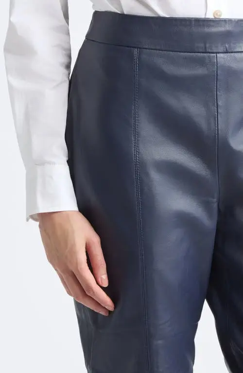 St. John Leather Paneled Boot-cut Trousers