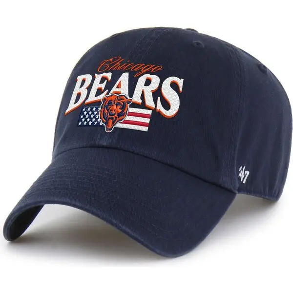 '47 Chicago Bears American Flag Clean Up Adjustable Hat