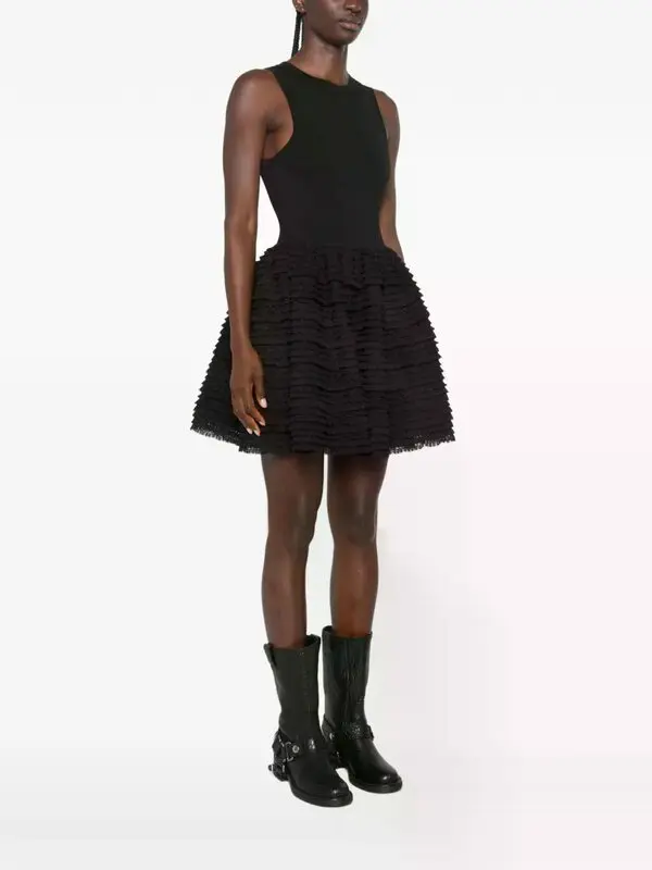 Sandro Ruffled Knit Mini Dress