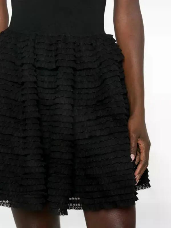 Sandro Ruffled Knit Mini Dress