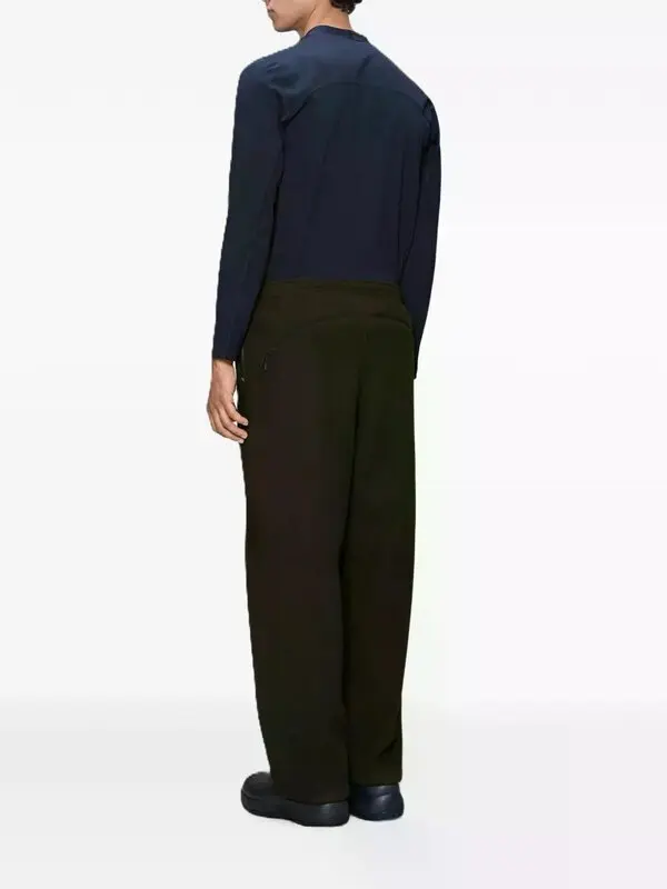 Rains Fleece Texture Track Pants With Drawstring Waist - Brown