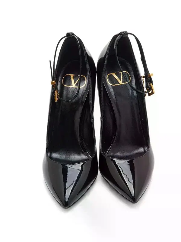 Valentino Garavani Patent Leather Ringstud Wedge Pumps