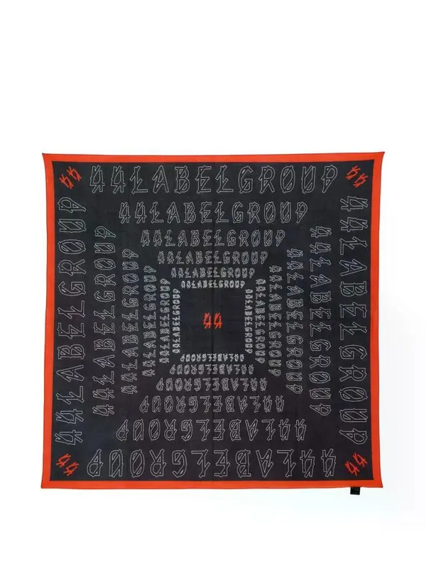 44 LABEL GROUP Logo-print Cotton Scarf - Black