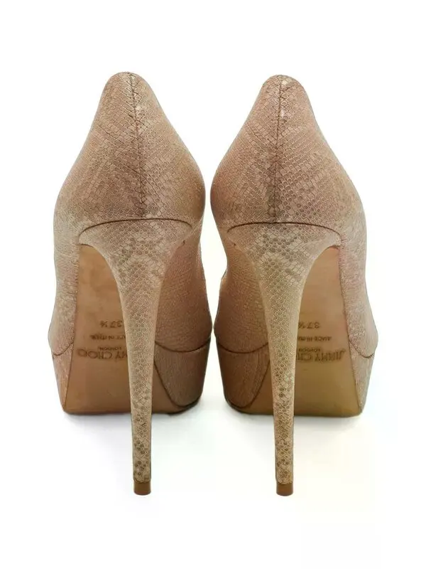 JIMMY CHOO Embossed Snakeskin Effect Platform Stiletto Pumps