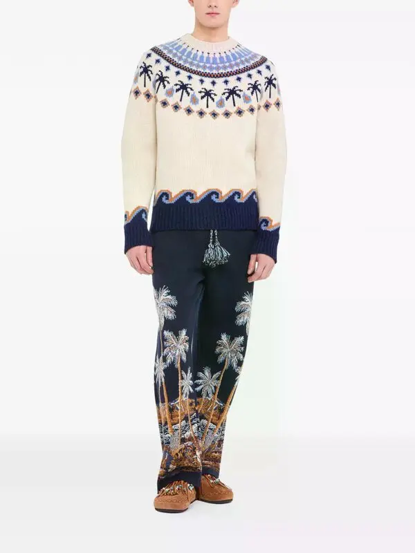 Alanui Jacquard-knit Fair Isle Sweater