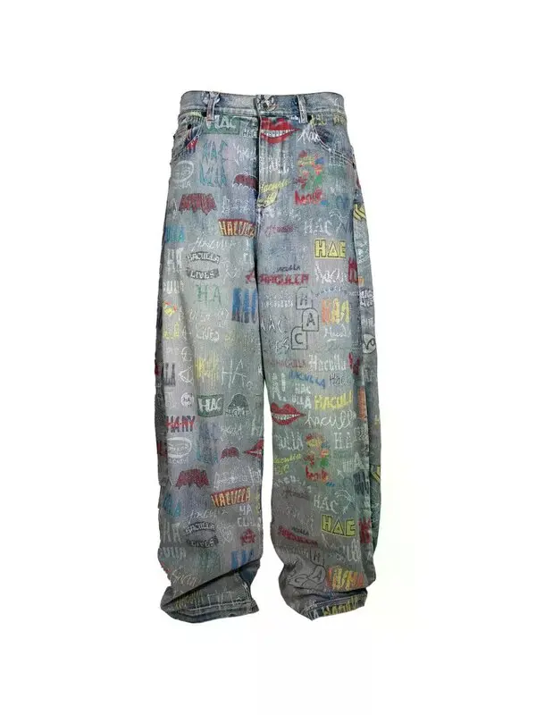 HACULLA. Logo-print Wide-leg Jeans