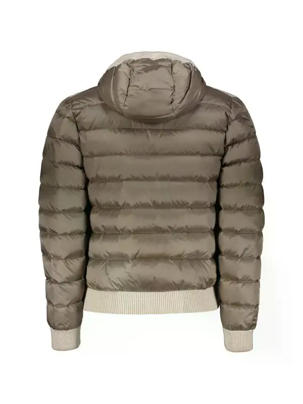MOORER Knitted-front Hooded Padded Jacket