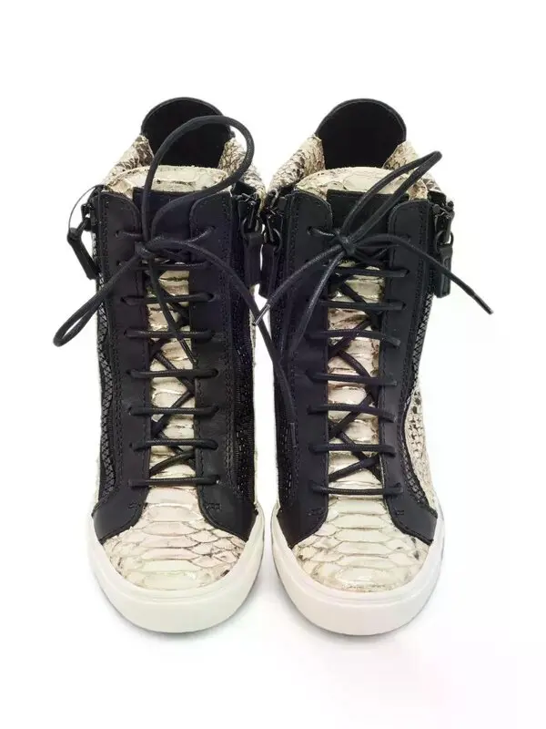 GIUSEPPE ZANOTTI Snakeskin-embossed Wedge Sneakers