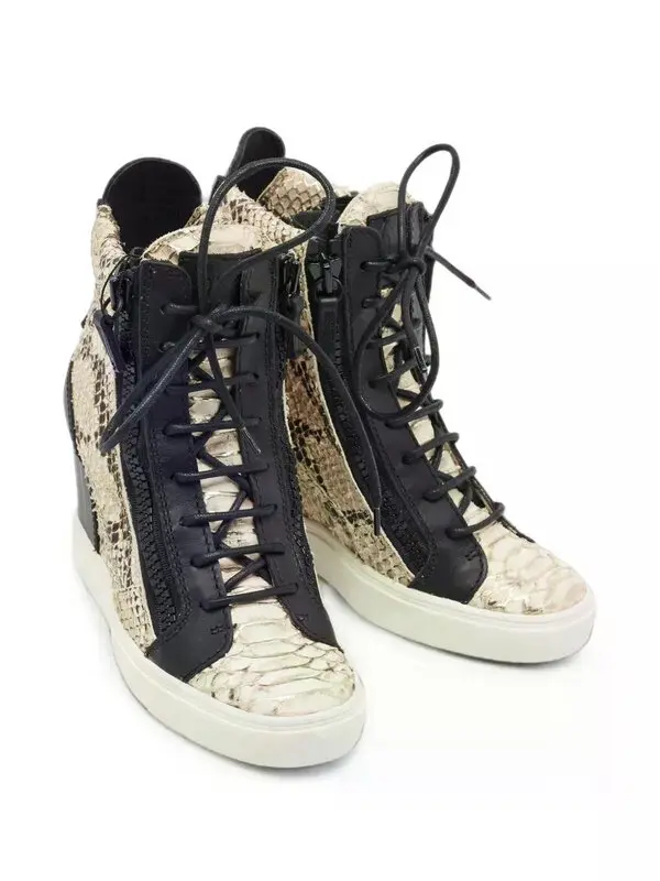 GIUSEPPE ZANOTTI Snakeskin-embossed Wedge Sneakers