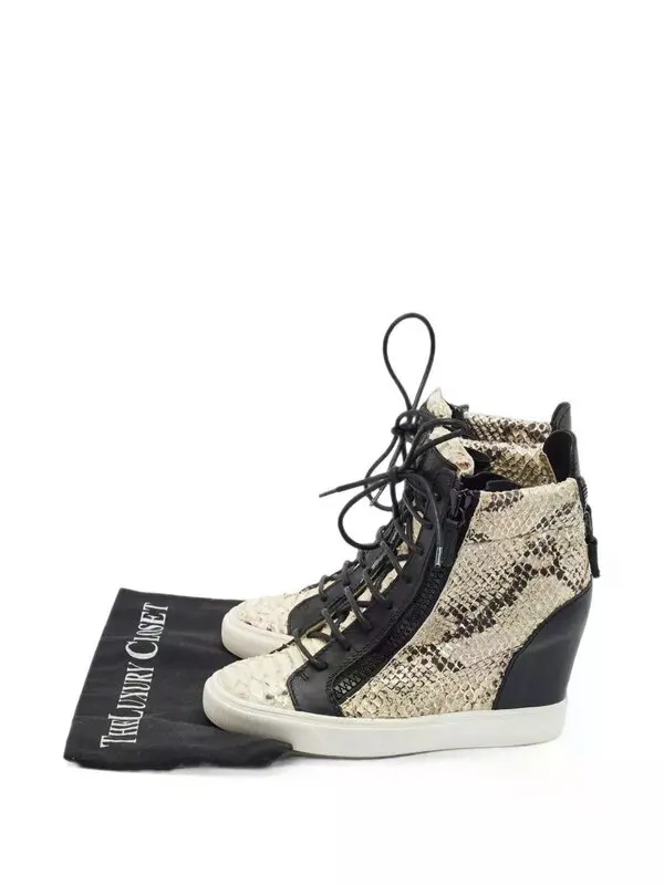 GIUSEPPE ZANOTTI Snakeskin-embossed Wedge Sneakers