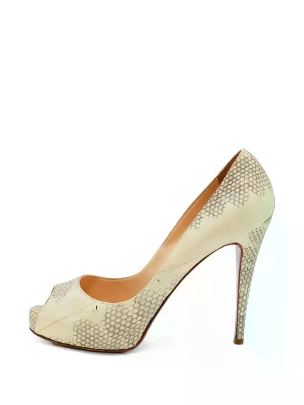 CHRISTIAN LOUBOUTIN Peep-toe Stiletto Pumps With Python-effect Texture