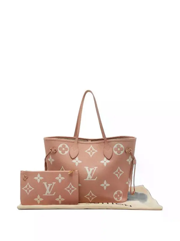 LOUIS VUITTON Neverfull Mm Monogram Empreinte Tote Bag - Pink