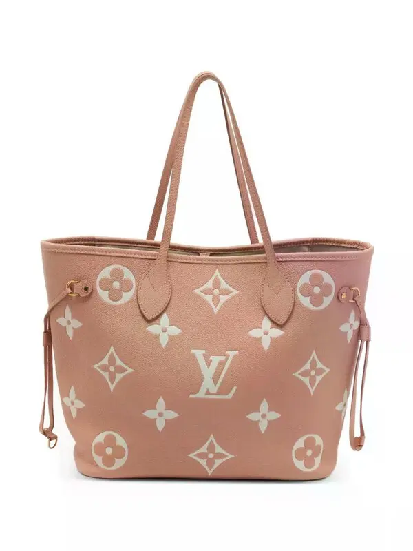 LOUIS VUITTON Neverfull Mm Monogram Empreinte Tote Bag - Pink