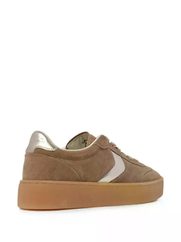 VOILE BLANCHE Suede Metallic Panel Lace-up Sneakers