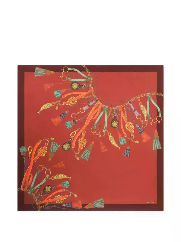 Etro Silk Scarf With Charm Motif