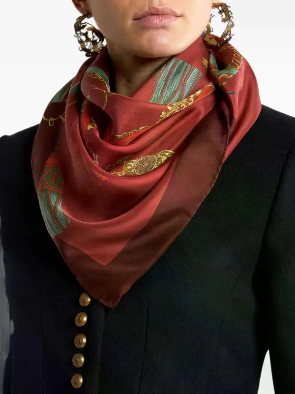 Etro Silk Scarf With Charm Motif