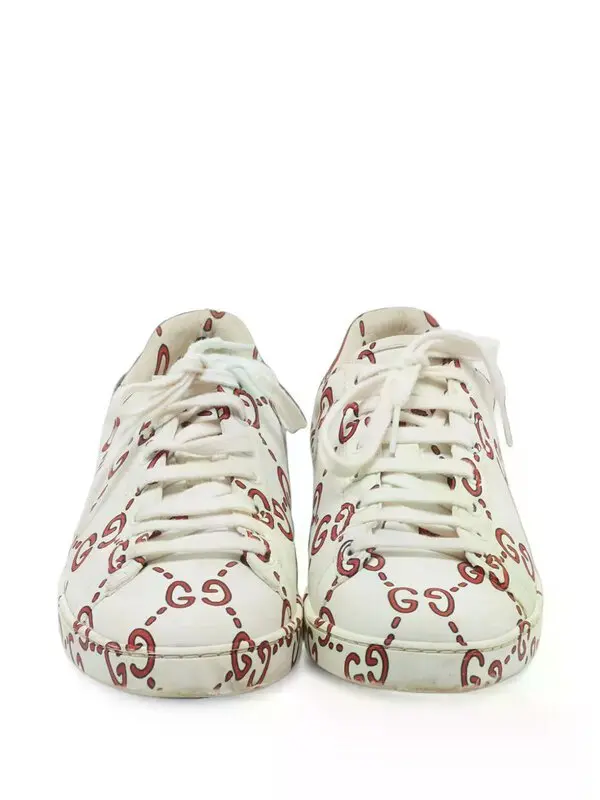Gucci Ace Sneakers With Gg Print - White