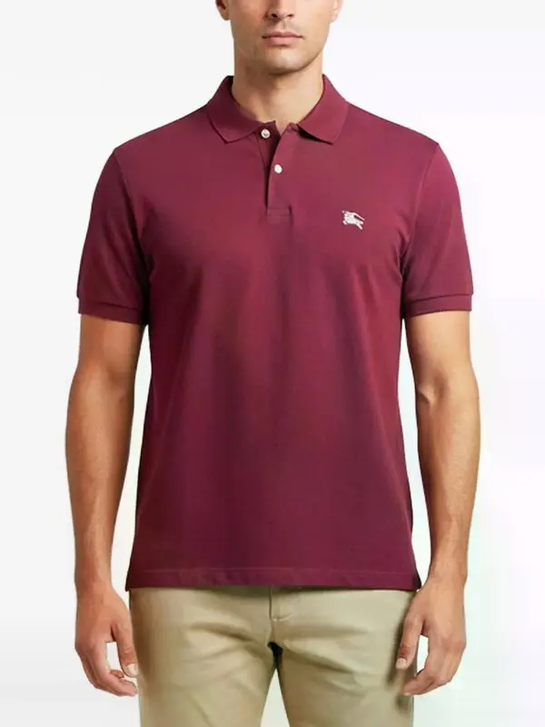 Burberry Embroidered-logo Piqué Polo Shirt