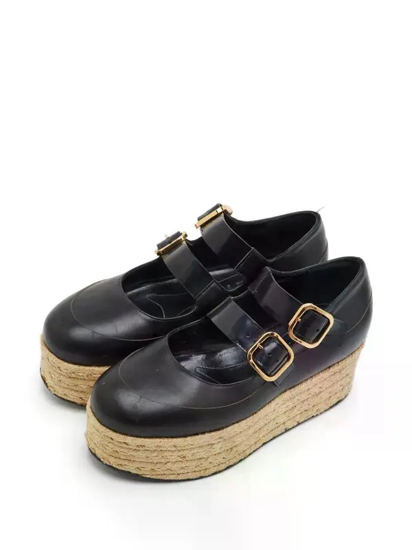 Marni Mary Jane Platform Espadrilles - Black