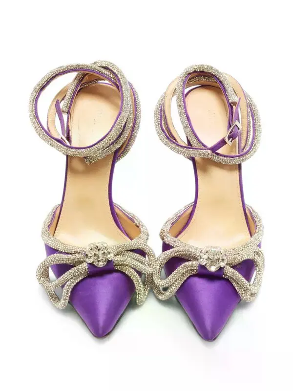 Mach & Mach Double Bow Crystal-embellished Pumps