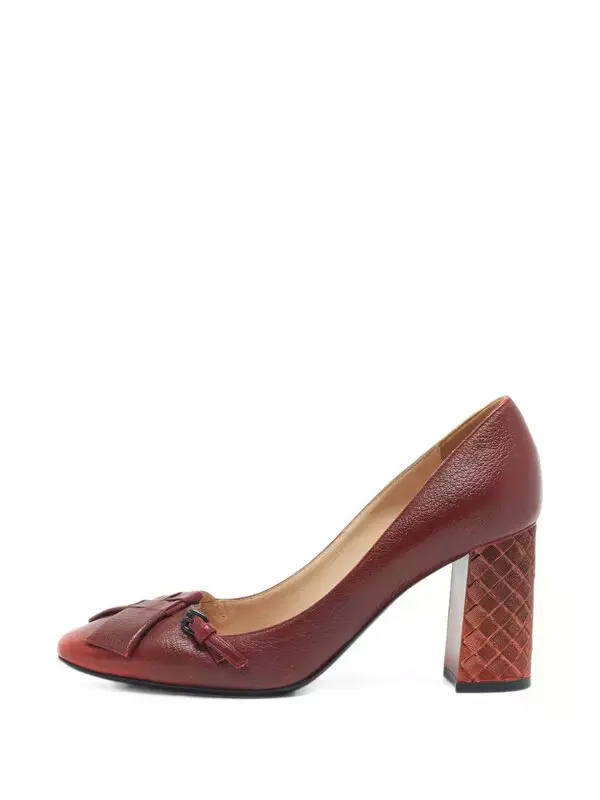 Bottega Veneta Cherbourg Intrecciato Pumps - Red