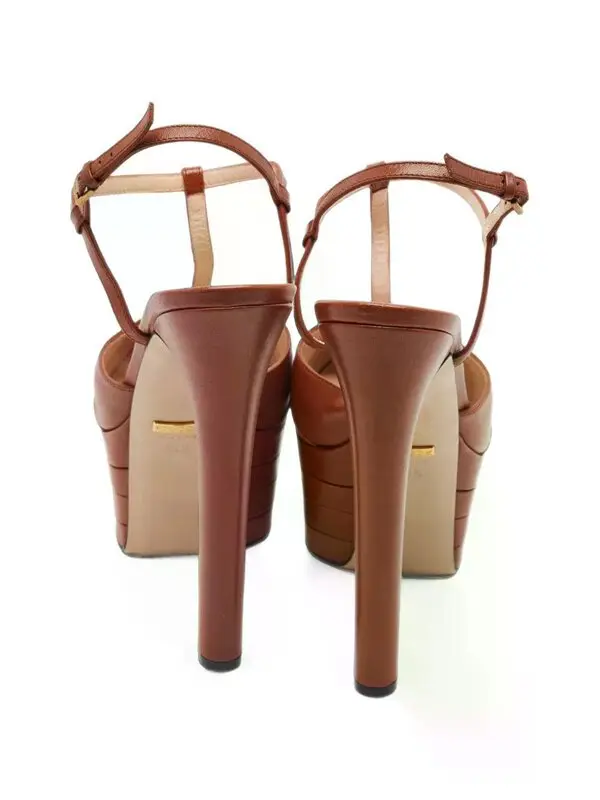 Gucci Leather Platform T-strap Pumps