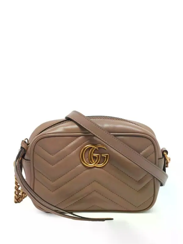 Gucci Mini Gg Marmont Matelassé Shoulder Bag - Brown