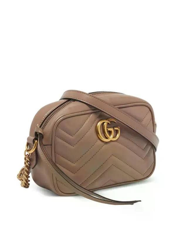 Gucci Mini Gg Marmont Matelassé Shoulder Bag - Brown
