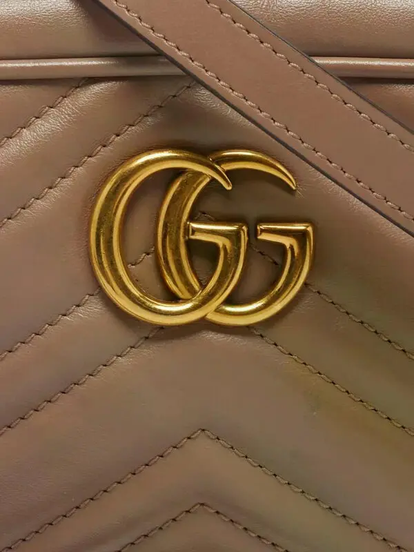 Gucci Mini Gg Marmont Matelassé Shoulder Bag - Brown