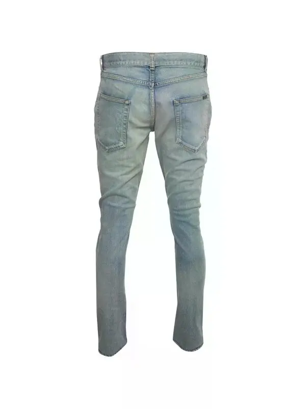 Saint Laurent Distressed Straight-leg Jeans