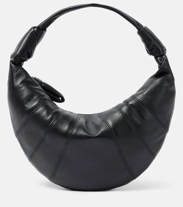 LEMAIRE Fortune Croissant Mini Leather Top-handle Bag - Black