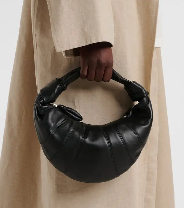 LEMAIRE Fortune Croissant Mini Leather Top-handle Bag - Black