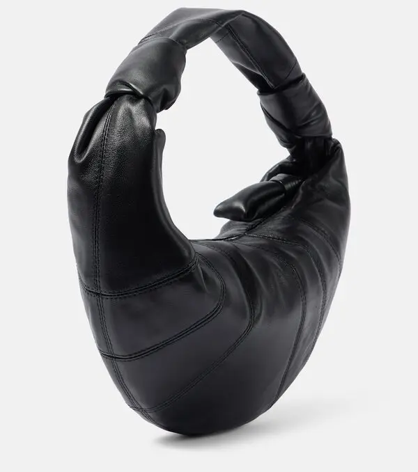 LEMAIRE Fortune Croissant Mini Leather Top-handle Bag - Black