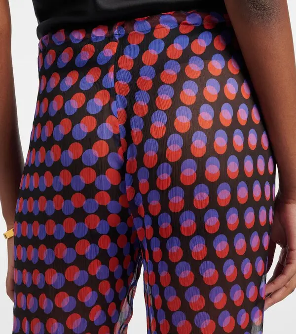 Dries Van Noten Polka-dot Silk Straight Pants