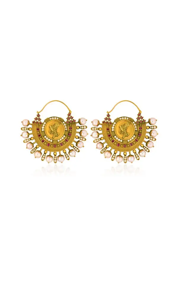 AMRAPALI 18k Yellow Motichur Earrings