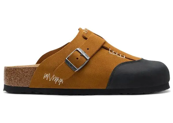 BIRKENSTOCK Boston Cap Suede Adererror Clogs - Camel