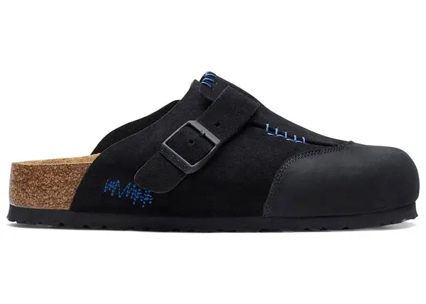BIRKENSTOCK Boston Cap Suede Adererror Clogs - Black