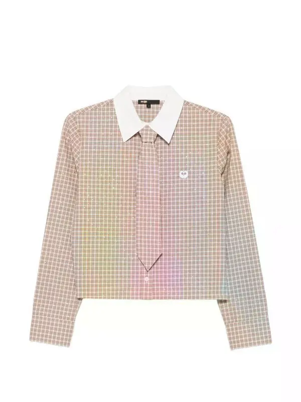 Maje Check-pattern Rhinestone-embellished Shirt