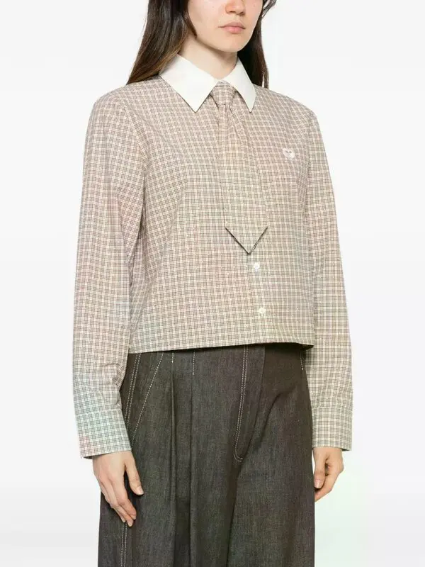 Maje Check-pattern Rhinestone-embellished Shirt