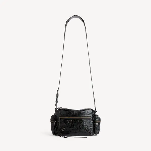 Balenciaga Le City Camera Bag In Arena Lambskin