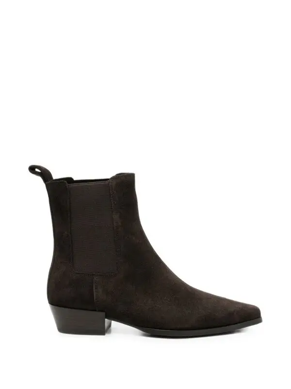 STRATEGIA Leather Velour Box Ankle Boots