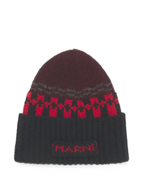 Marni Knit Wool Beanie - Red