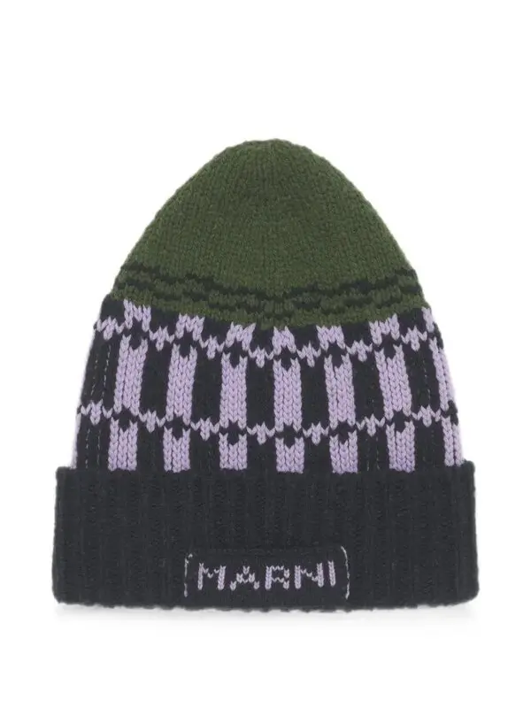 Marni Knit Wool Hat - Green