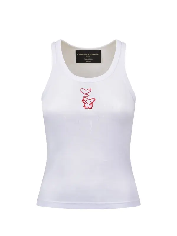 CHRISTINA CRAWFORD Embroidered Tank Top