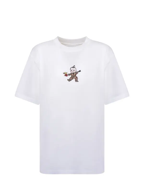CHRISTINA CRAWFORD Cupid Baby Embroidered Cotton T-shirt