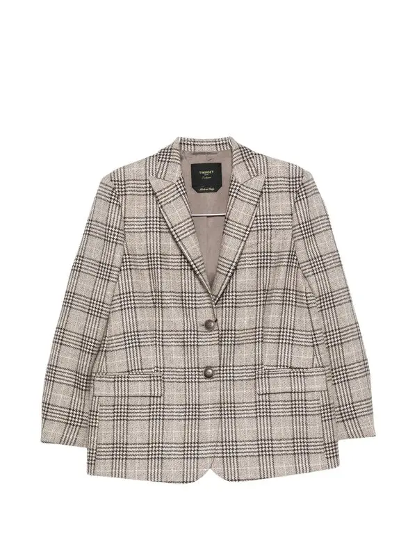 TWINSET Blazer With Notch Lapel And Check Pattern